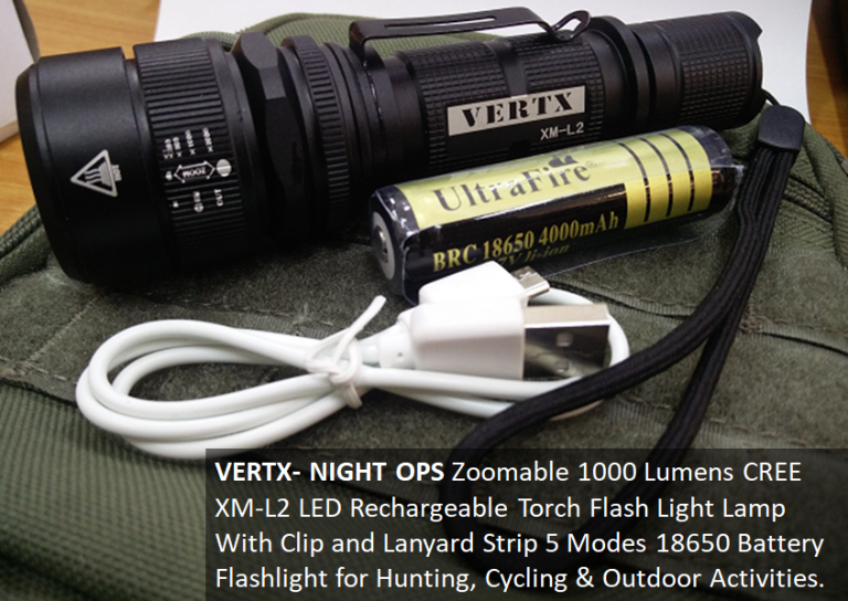 VERTEX- NIGHT OPS RECHARGEABLE FLASH LIGHT – HB SAFETY EQUIPMENT